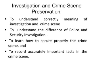 Investigation and Crime Scene Preservation Seminar.pptx