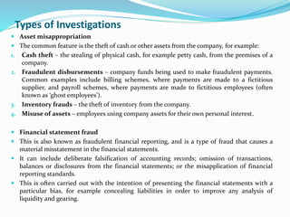 Investigation and forensic audit in a computerized work environment | PPTX