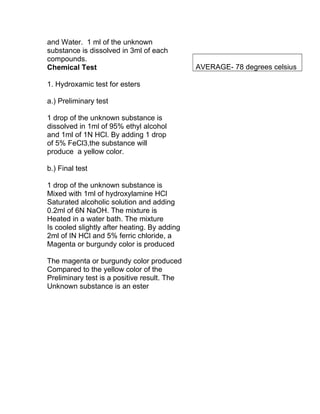 Investigation For An Unknown Substance | PDF