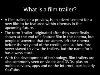 Investigation into movie trailers | PPTX | Horror | Genres