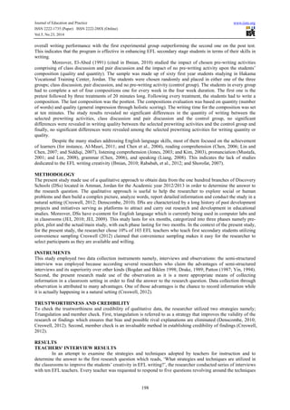 Investigation into strategies of creativity in efl writing in jordan | PDF | Educational ...