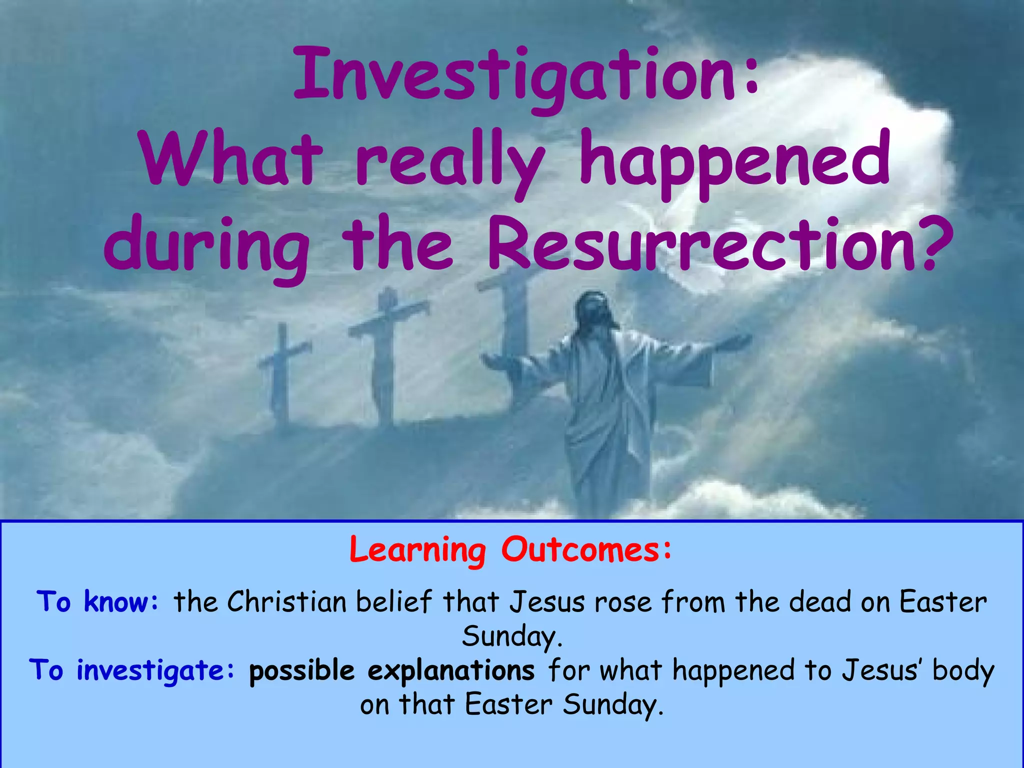 Investigation Jesus' resurrection | PPT