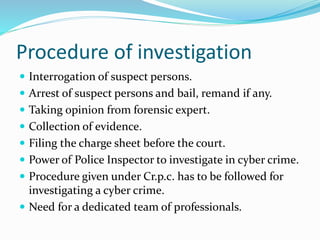 Investigation of a cyber crime | PPTX