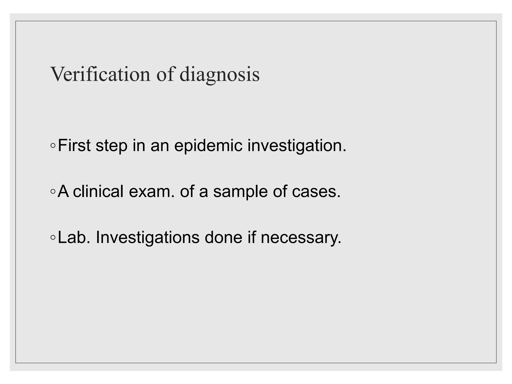 Investigation of an epidemic | PPTX