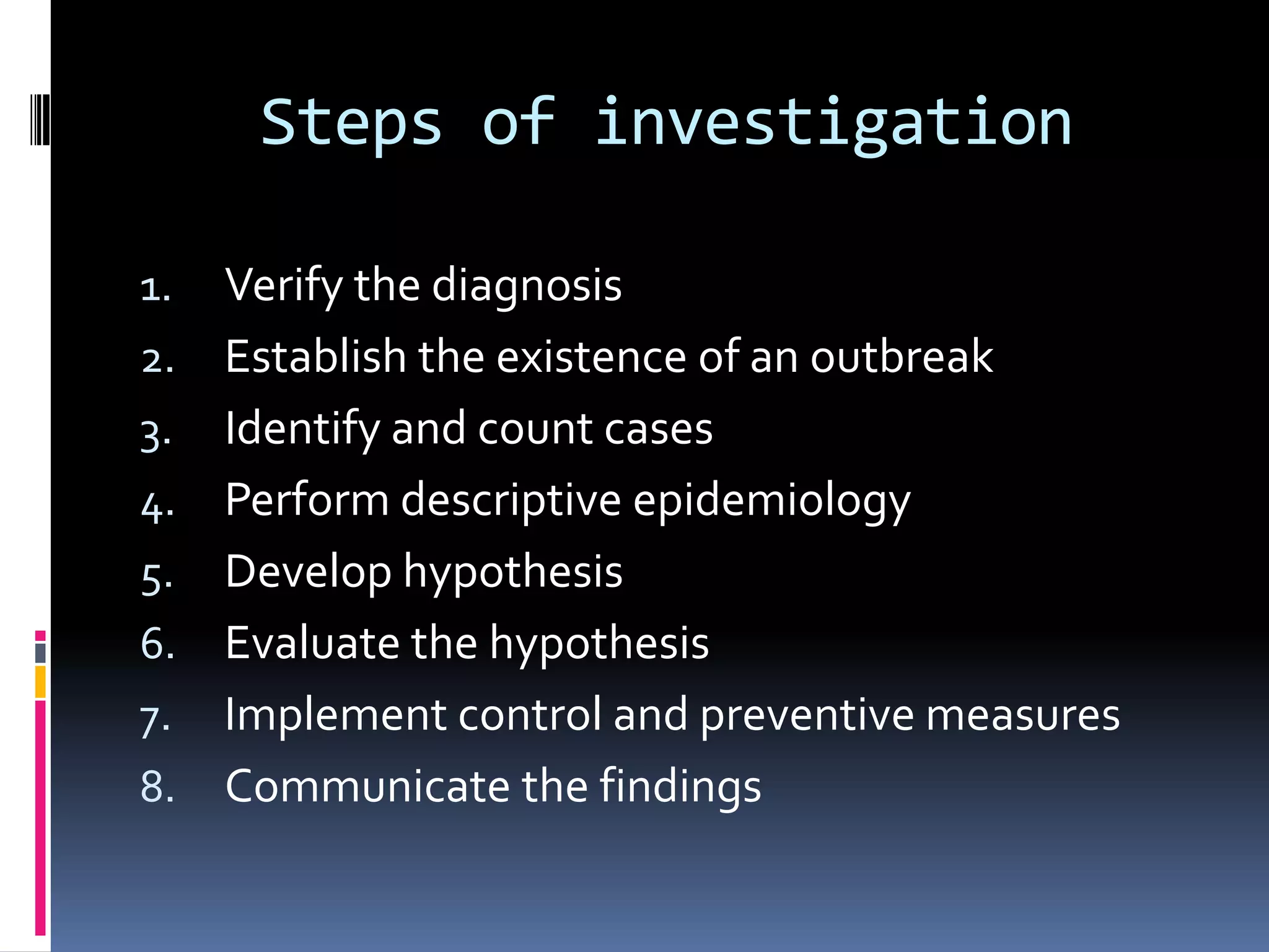 Investigation Of An Outbreak | PPSX