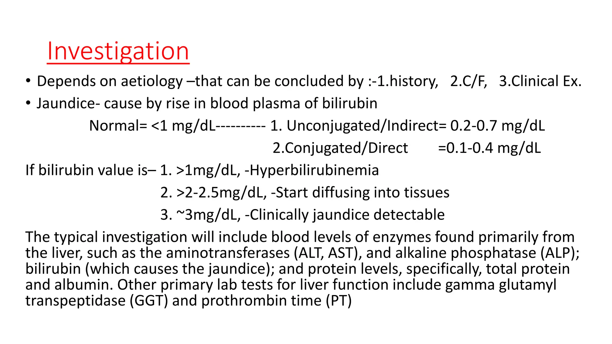 Investigation of jaundice | PPTX