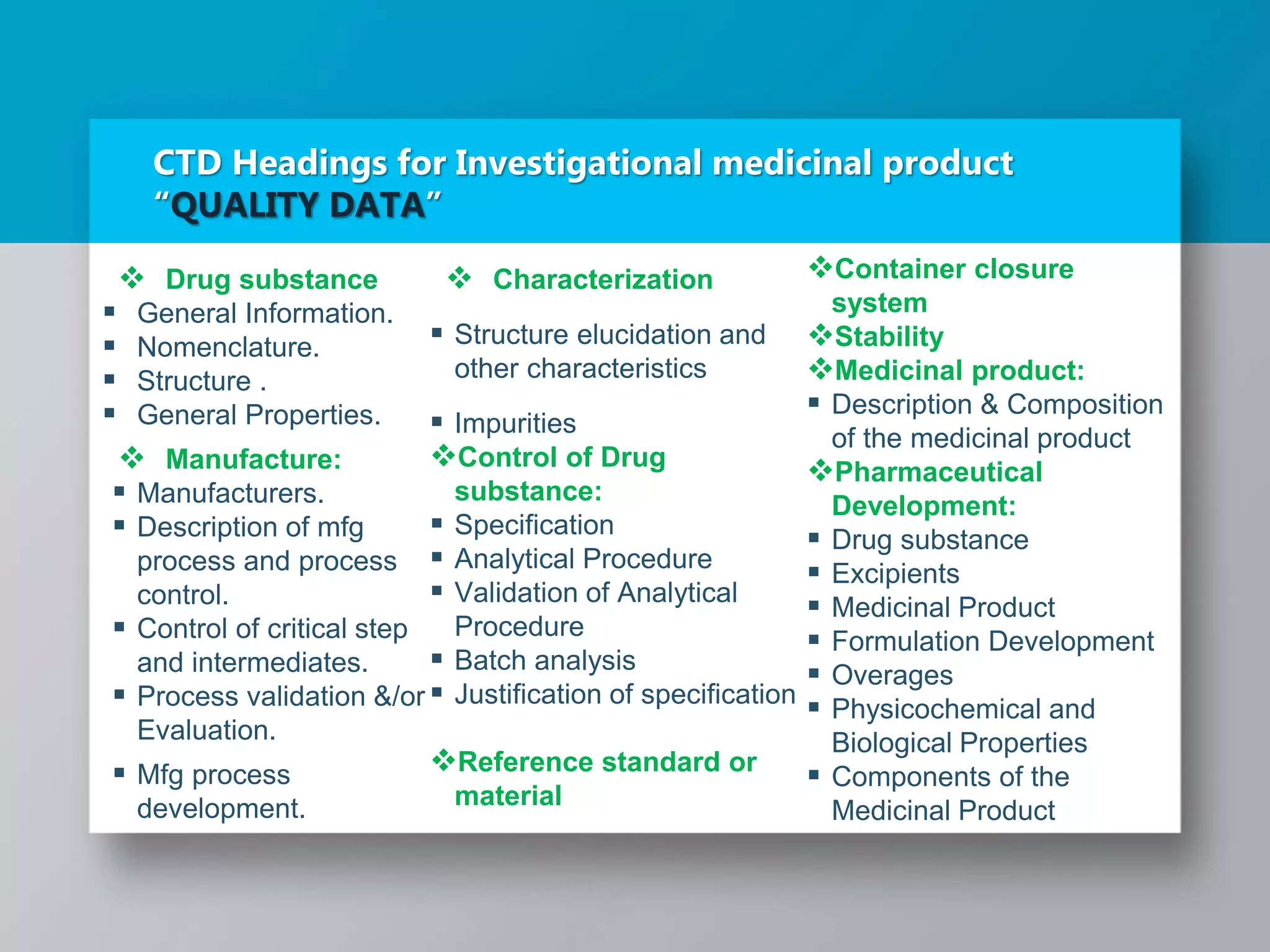 Investigation of medicinal product dossier (IMPD) and investigational ...