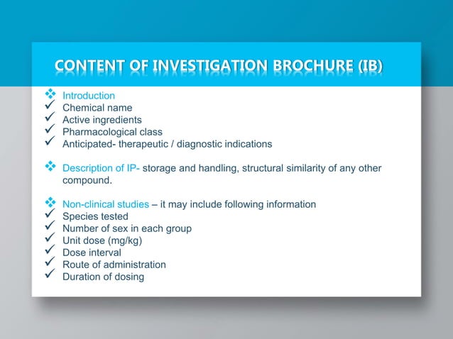 Investigation of medicinal product dossier (IMPD) and investigational brochure (IB) | PPTX