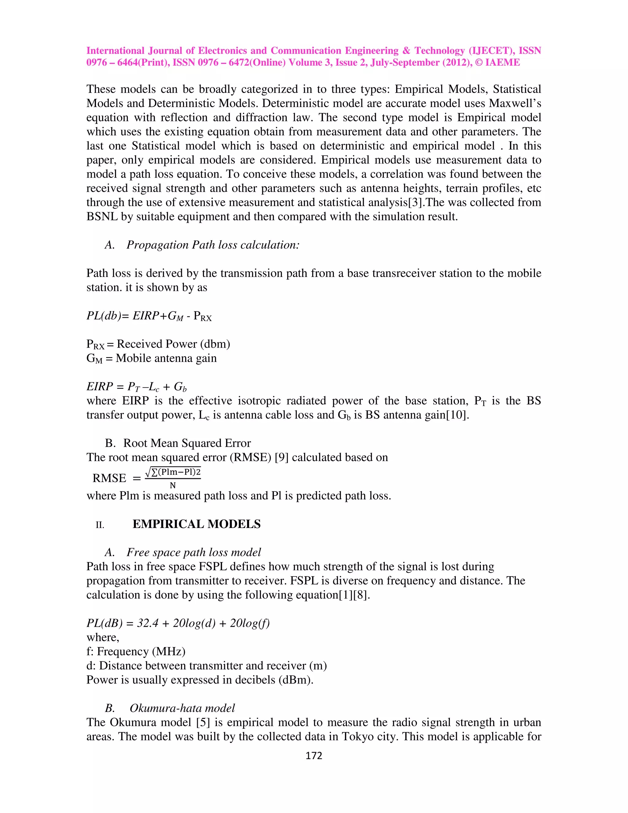 Investigation of outdoor path loss models for wireless communication in bhuj | PDF
