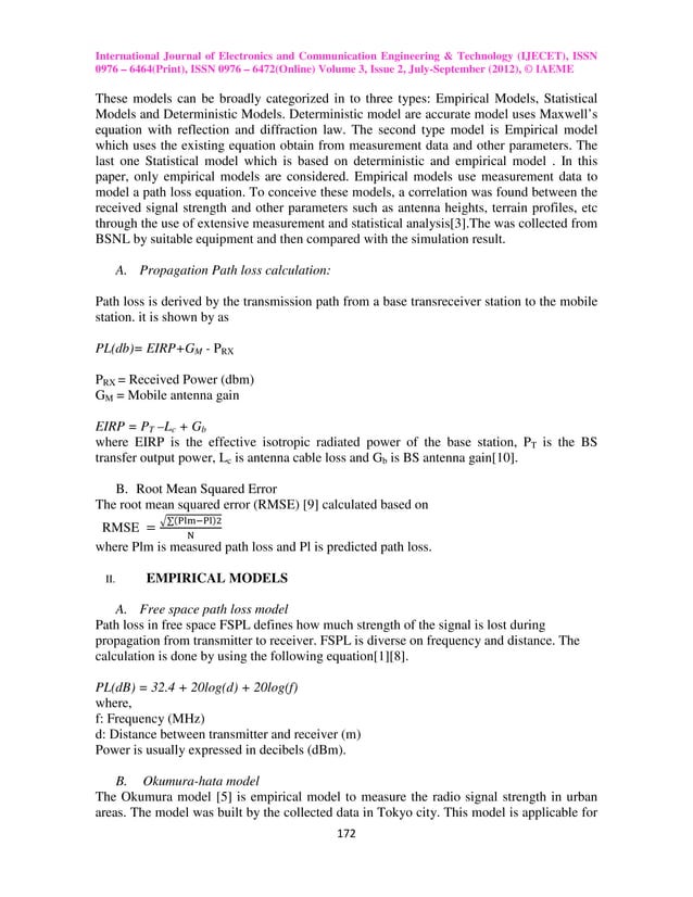 Investigation Of Outdoor Path Loss Models For Wireless Communication In Bhuj Pdf