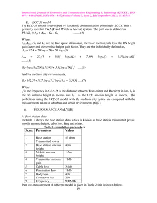 Investigation of outdoor path loss models for wireless communication in ...