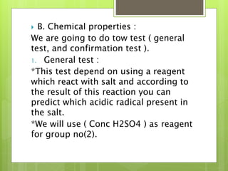 Investigation of salts 2 | PPT