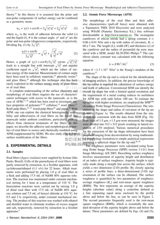 Investigation of sisal fibers by afm morphological and adhesive ...
