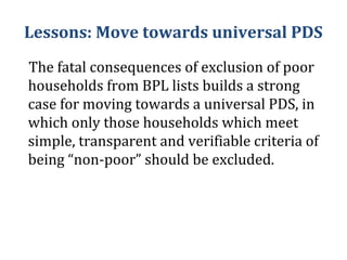 Investigation of starvation deaths and state response in India | PPT