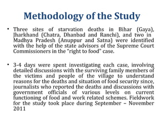 Investigation of starvation deaths and state response in India | PPT