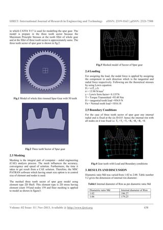 Investigation of stresses in the thin rimmed spur | PDF