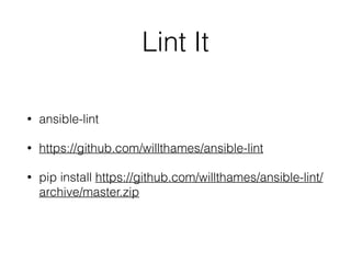 Investigation of testing with ansible | PPT