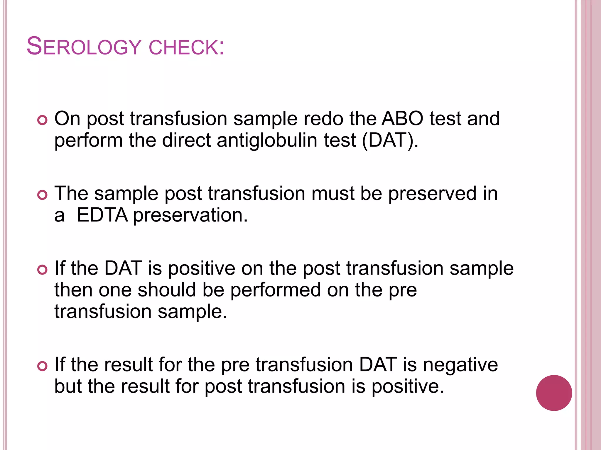 Investigation of transfusion reaction | PPTX