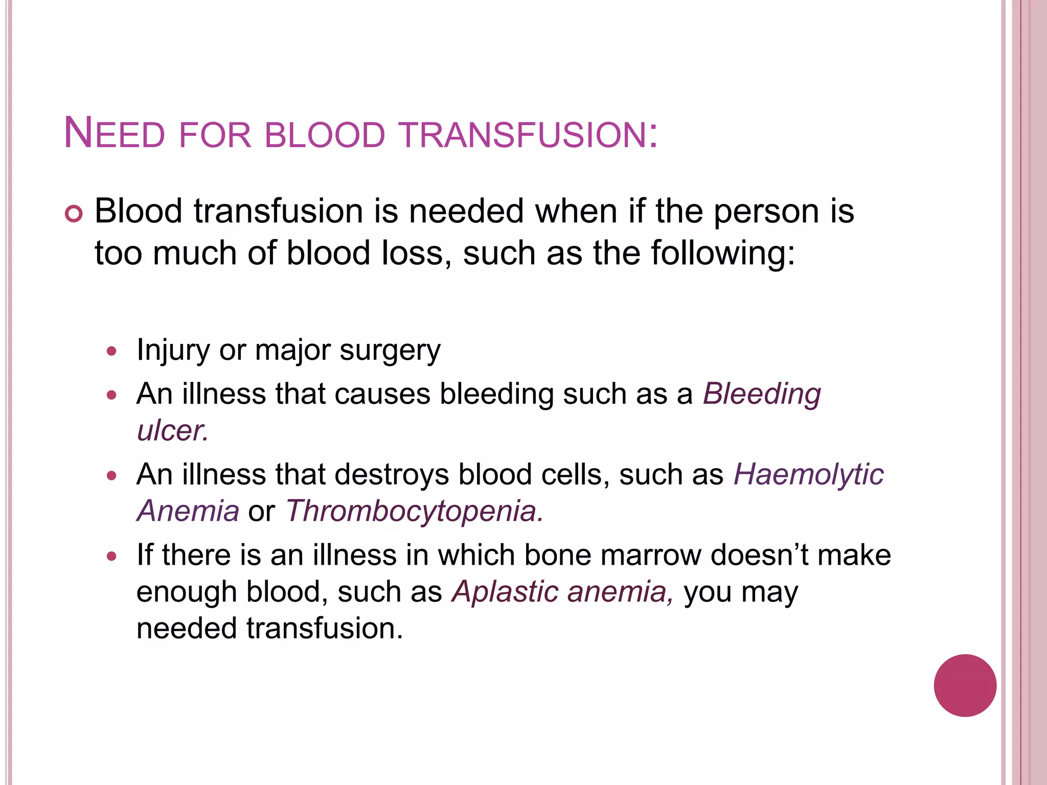 Investigation of transfusion reaction | PPTX