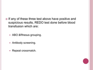 Investigation of transfusion reaction | PPTX