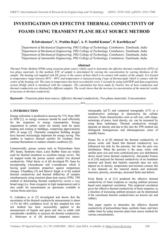 Investigation on effective thermal conductivity of foams using ...