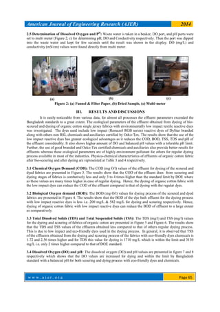 Investigation on effluent characteristics of organic cotton fabric ...