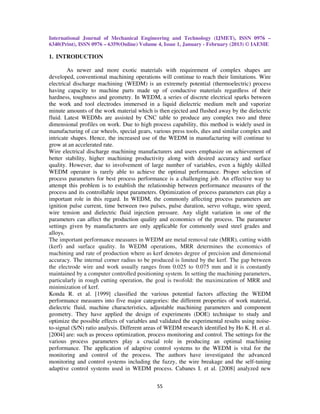 Investigation on process response and parameters in wire electrical discharge machining | PDF
