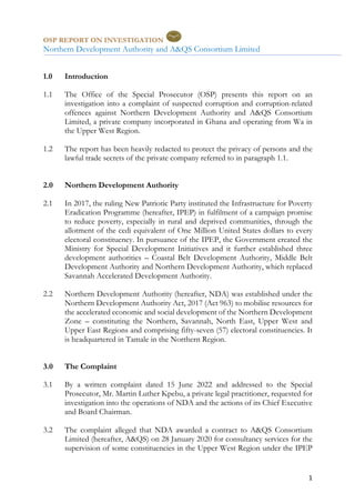 Investigation Report - Northern Development Authority and A&QS ...