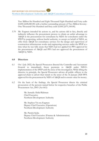 Investigation Report - Northern Development Authority and A&QS ...