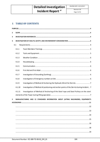 Investigation report 05.12.2017 lifting operation failure during tower ...