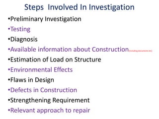Investigations for building repair | PPTX