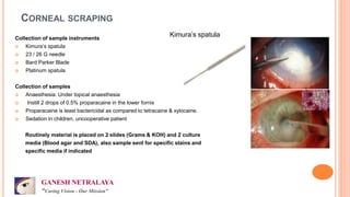 Investigations in a case of corneal ulcer in a clinic setting what to ...