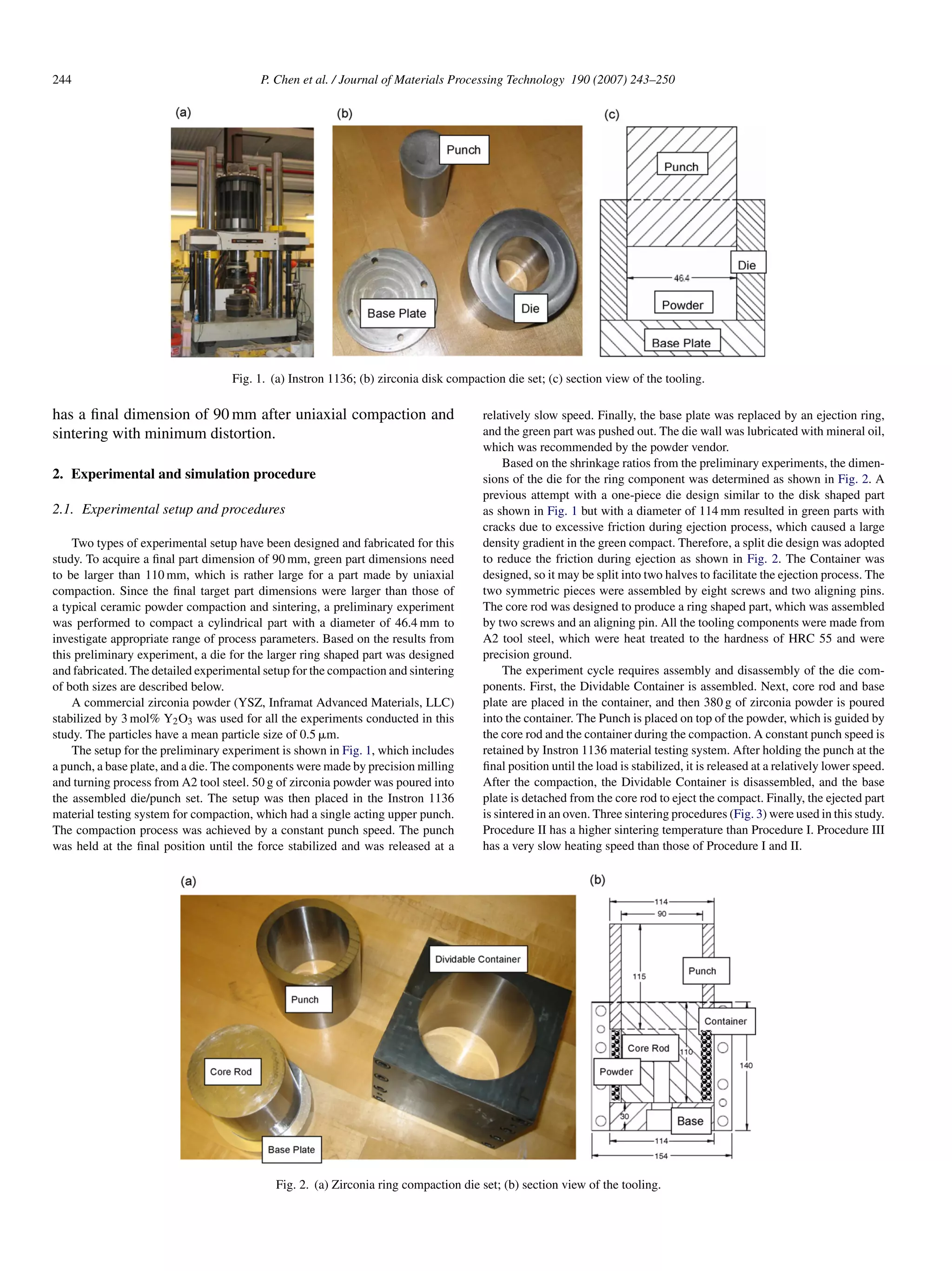 Investigations In The Compaction And Sintering Of Large Ceramic Parts