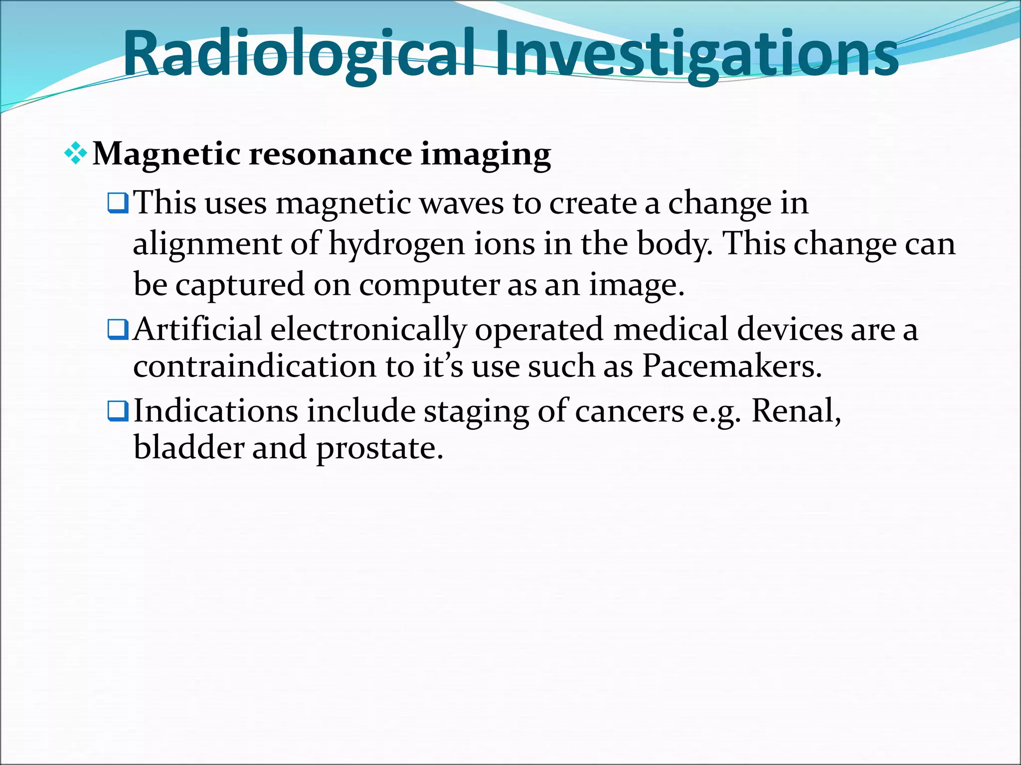 Investigations in urology | PPT