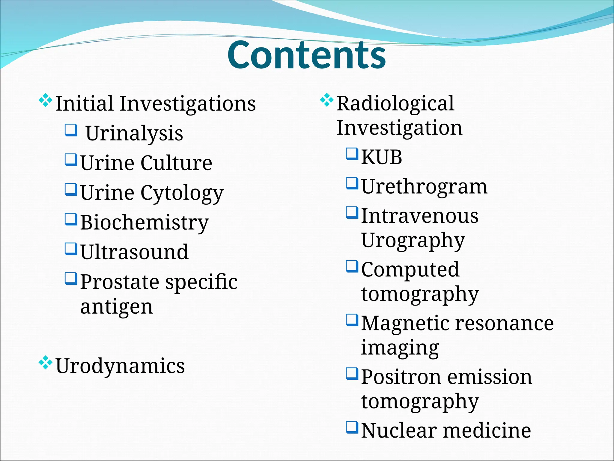 Investigations in Urology.ppt by medical doctor TC | PPT