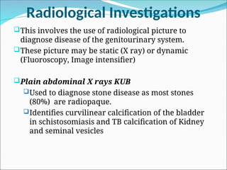 Investigations in Urology.ppt by medical doctor TC | PPT