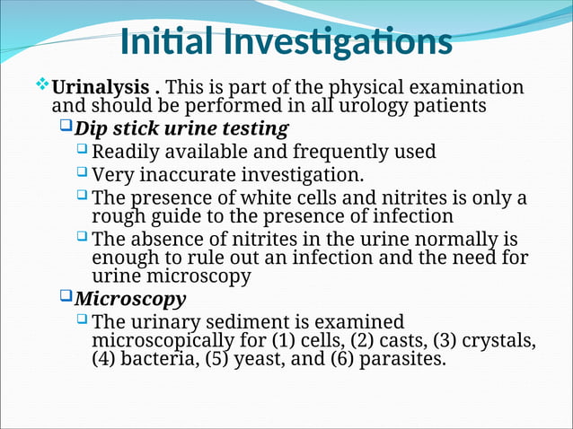 Investigations in Urology.ppt by medical doctor TC | PPT