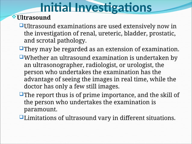 Investigations in Urology.ppt by medical doctor TC | PPT