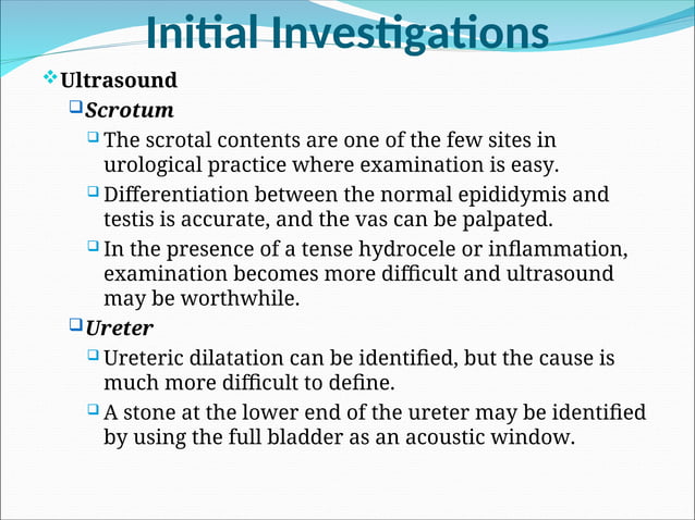 Investigations in Urology.ppt by medical doctor TC | PPT