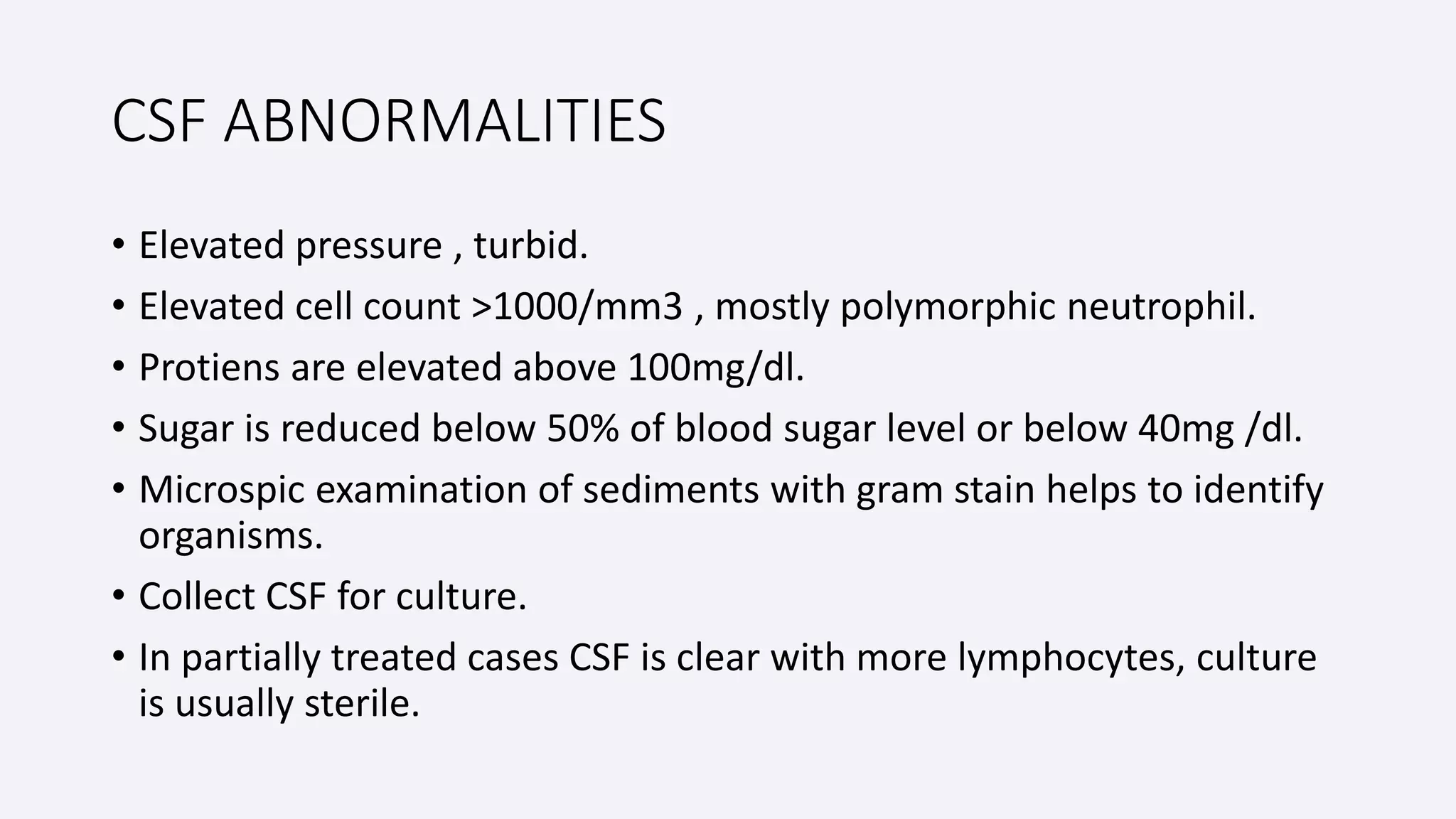 Investigations of acute bacterial meningitis | PPTX