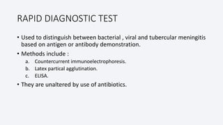 Investigations of acute bacterial meningitis | PPTX