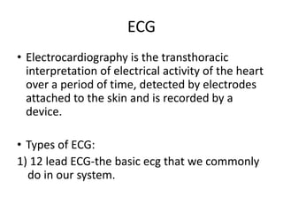 INVESTIGATIONS OF CARDIOVASCULAR DISEASE.pptx | Heart and ...