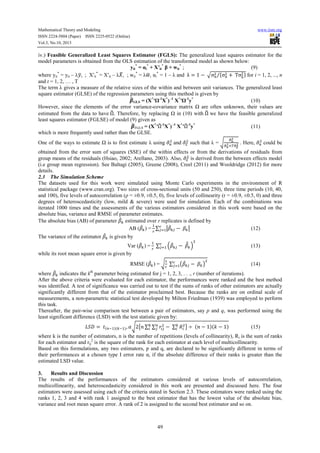 Investigations of certain estimators for modeling panel data under violations of some basic ...