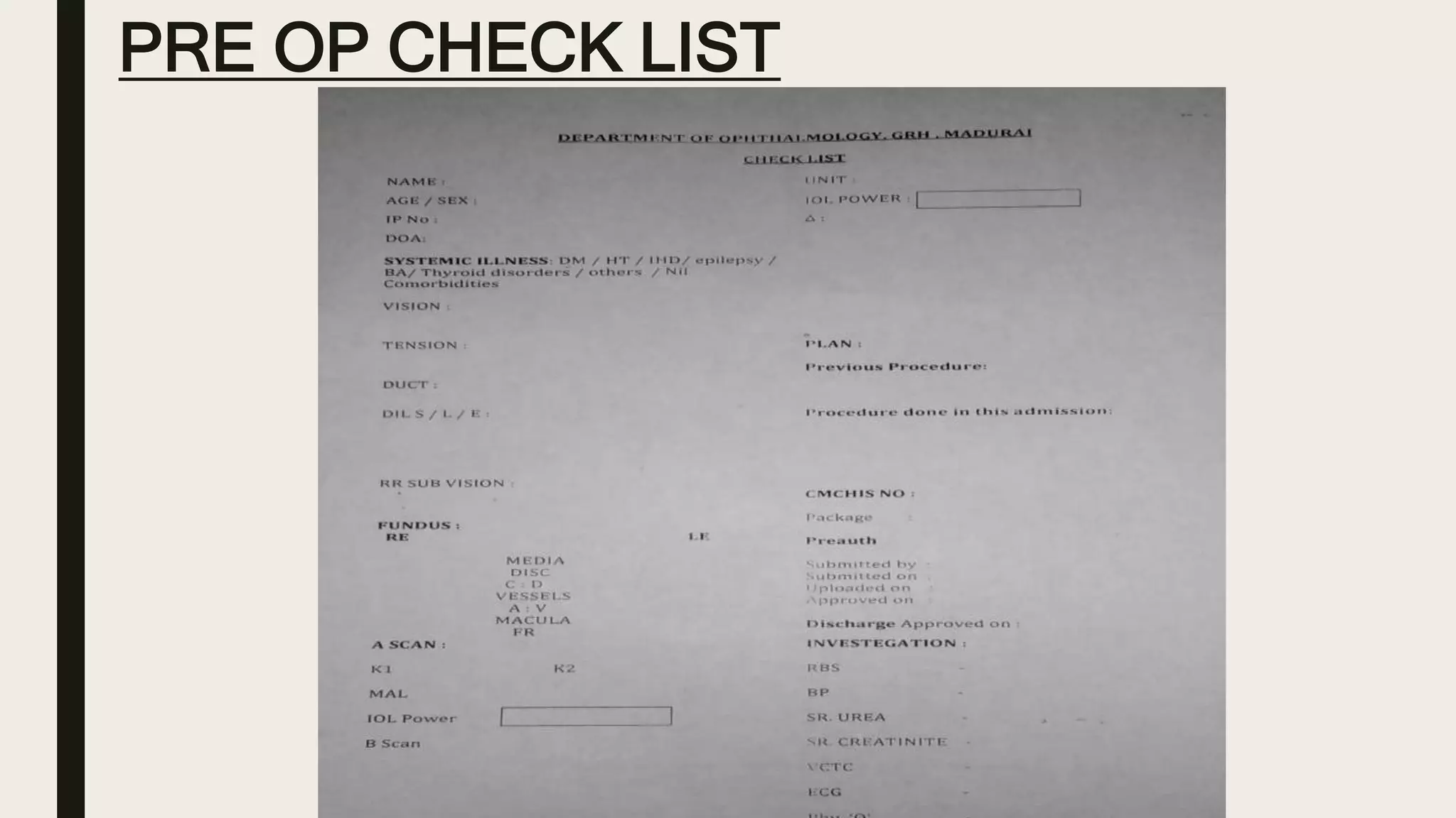 Investigations required for cataract evaluation | PPTX