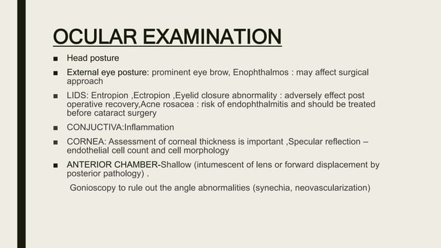 Investigations required for cataract evaluation | PPT