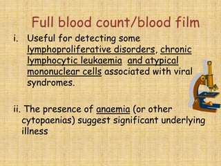 Investigation to do in a case of lymphadenopathy | PPT