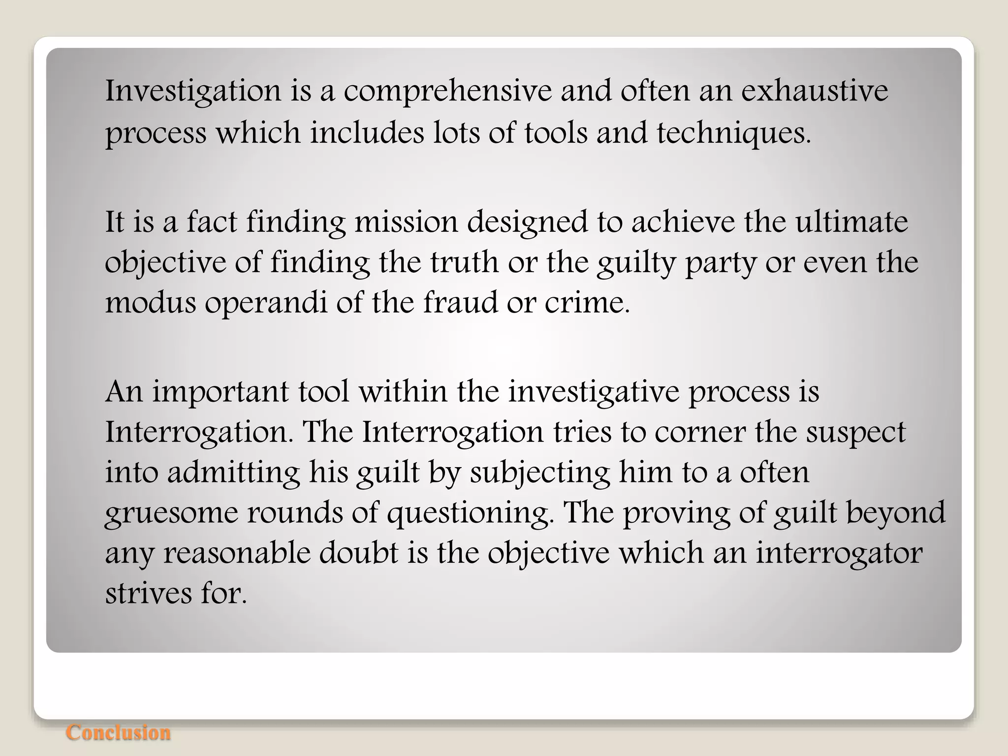 Investigation vs Interrogation | PPTX
