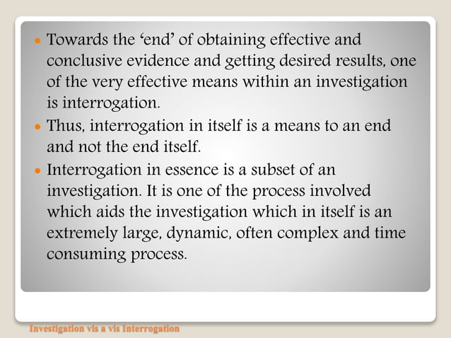 Investigation vs Interrogation | PPTX