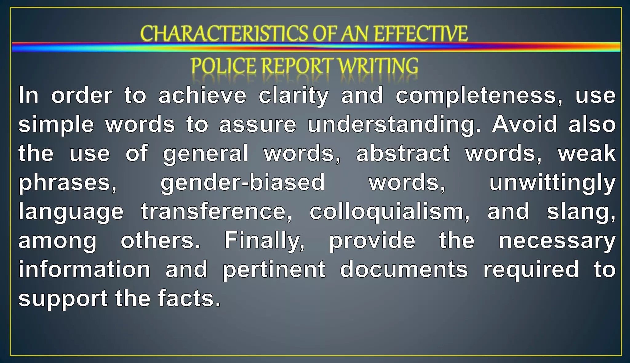 Investigative report-writing | PPTX