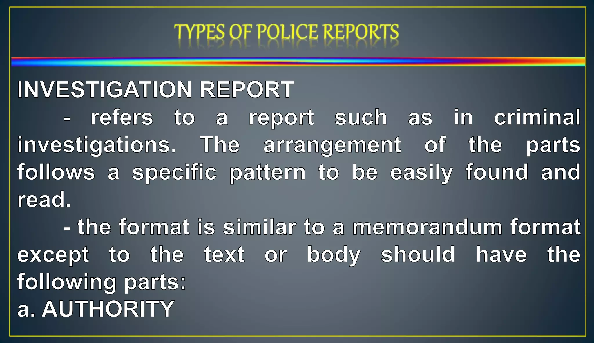 Investigative report-writing | PPTX